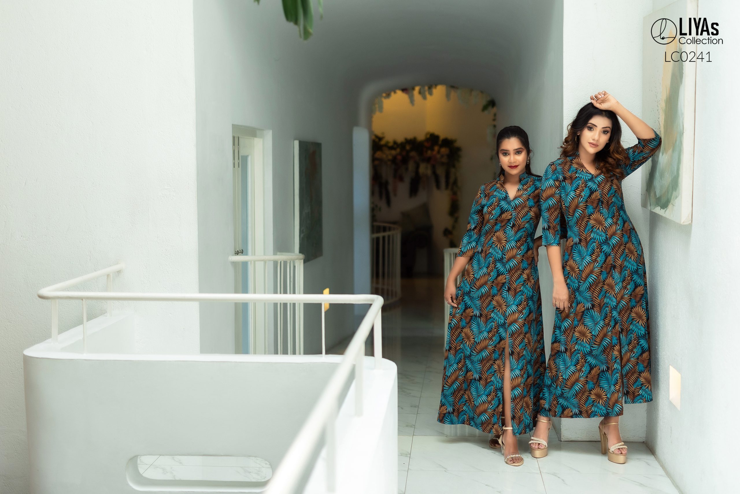 Velvet Breeze Leaf Dress - Liyas Collection